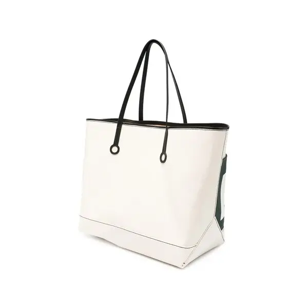 JW Anderson Canvas Tote Bag With Anchor Logo - Cream