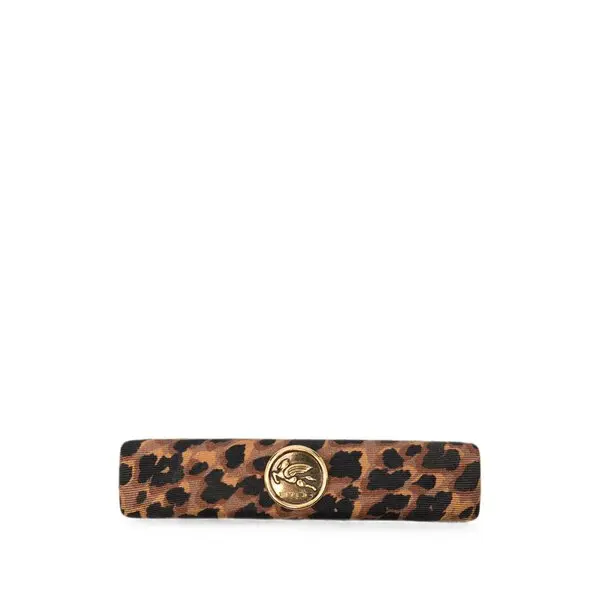 Etro Leopard Print Silk Barrette - Brown