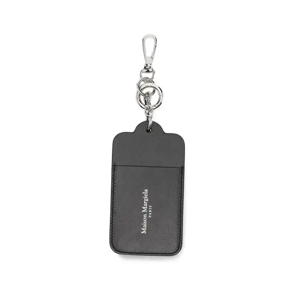 MAISON MARGIELA Leather Card Holder With Silver-tone Hardware - Black