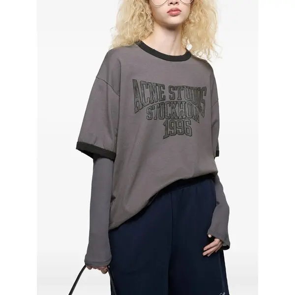 Acne Studios Layered Long Sleeve T-shirt With Logo Print