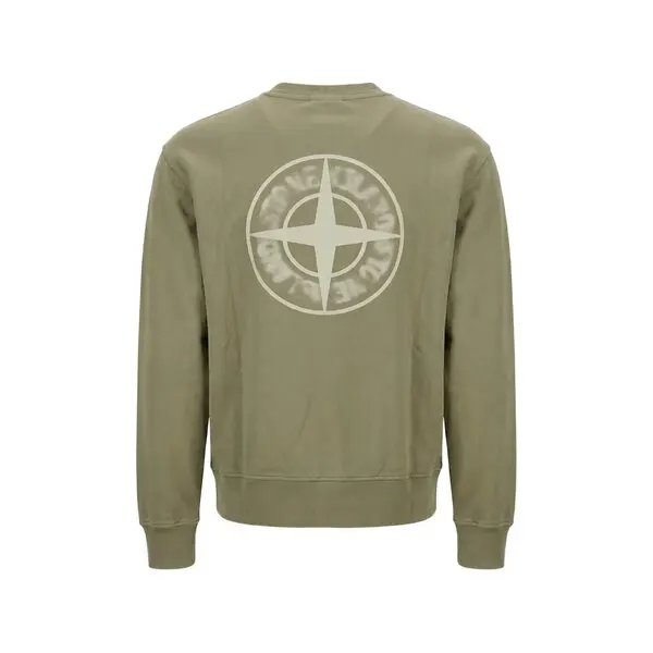 Stone Island Crew Neck Sweatshirt With Logo And Compass Motif