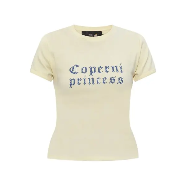 Coperni Logo Print Cotton T-shirt - Yellow
