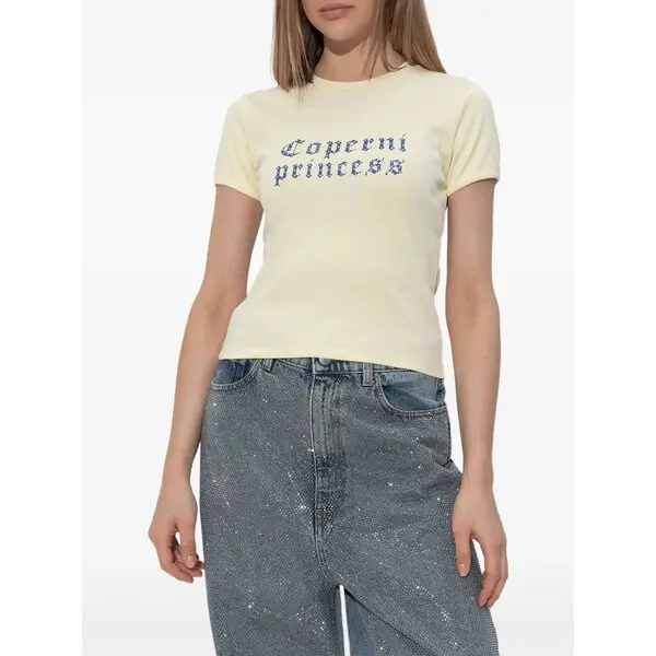 Coperni Logo Print Cotton T-shirt - Yellow