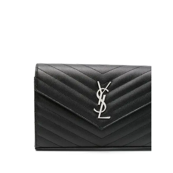 Saint Laurent Quilted Leather Clutch Bag - Black