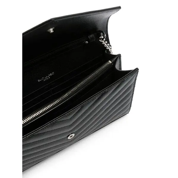 Saint Laurent Quilted Leather Clutch Bag - Black