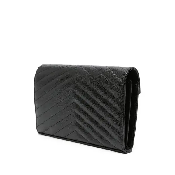 Saint Laurent Quilted Leather Clutch Bag - Black