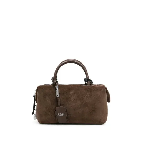 Max Mara Suede Top Handle Bag - Brown