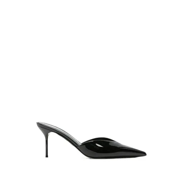 Paris Texas Pointed Toe Stiletto Mules - Black