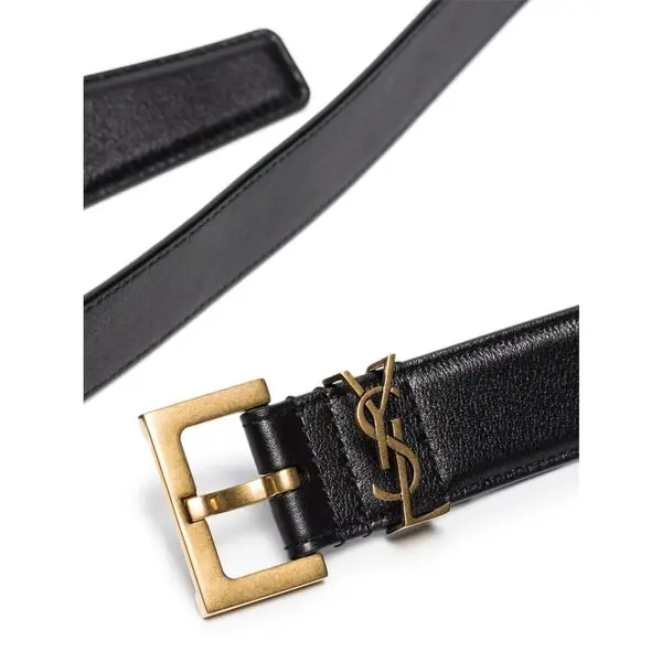 Saint Laurent Cassandre Logo Square Buckle Belt