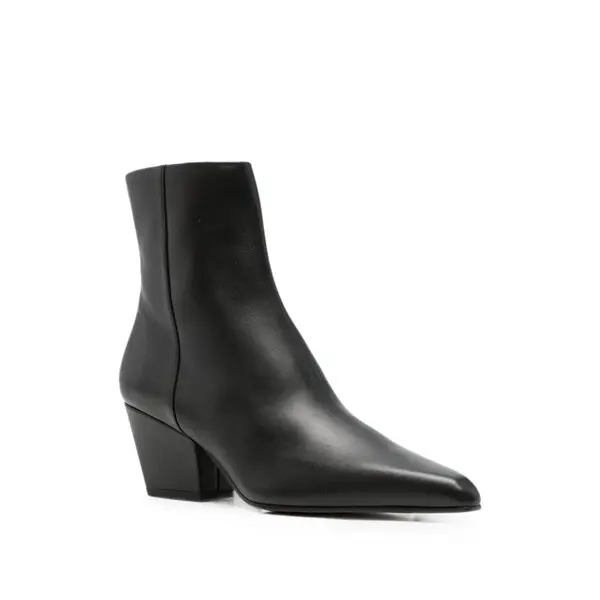 Paris Texas Leather Pointed Toe Zip Up Ankle Boots