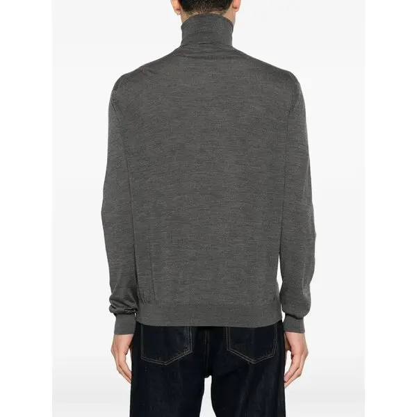 Malo Grey Virgin Wool Roll Neck Sweater