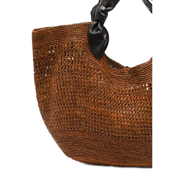 Hereu Ebony Woven Tote Bag With Knotted Detail