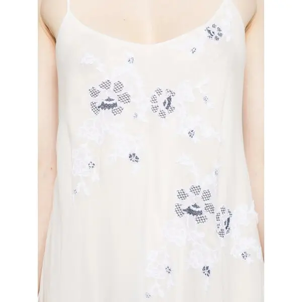 ERMANO SCERVINO Ermanno Scervino Floral Embroidered Spaghetti Strap Dress