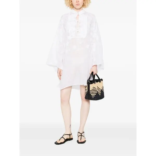 ERMANO SCERVINO Ermanno Scervino Lace Detail Linen Day Dress