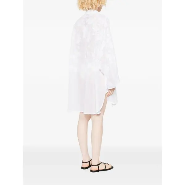 ERMANO SCERVINO Ermanno Scervino Lace Detail Linen Day Dress
