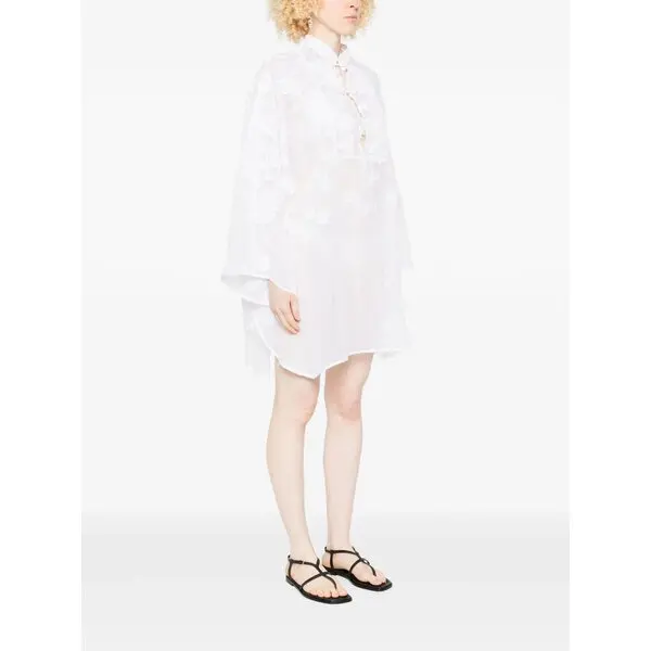 ERMANO SCERVINO Ermanno Scervino Lace Detail Linen Day Dress