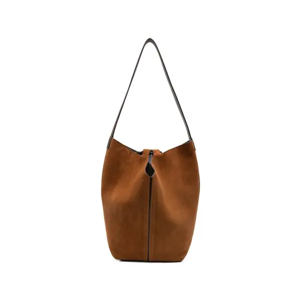 Hereu Knotted Leather Shoulder Bag - Brown