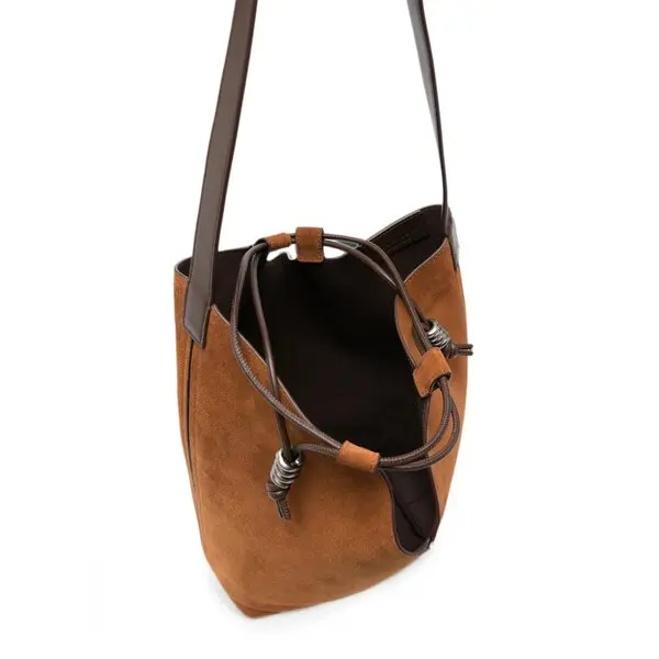 Hereu Knotted Leather Shoulder Bag - Brown