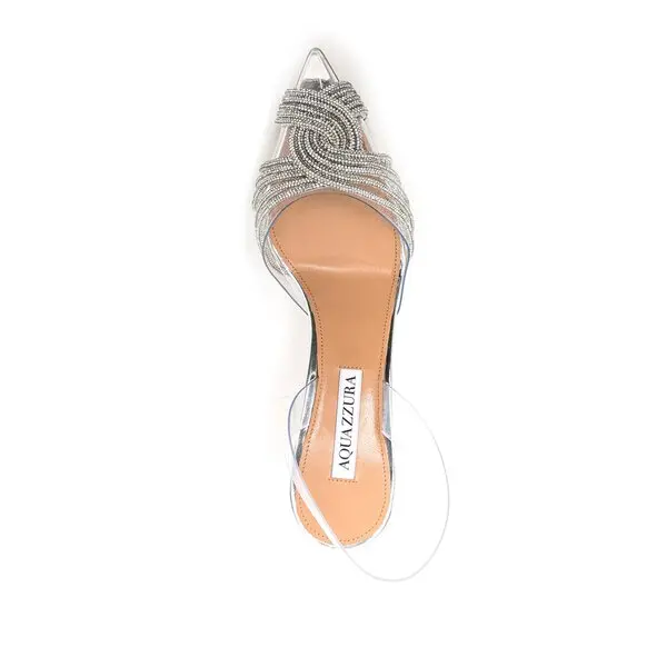 AQUAZZURA Crystal Embellished Slingback Stiletto Pumps