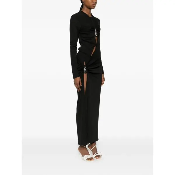 Christopher Esber Long Sleeve Twist Front Pendant Detail Gown