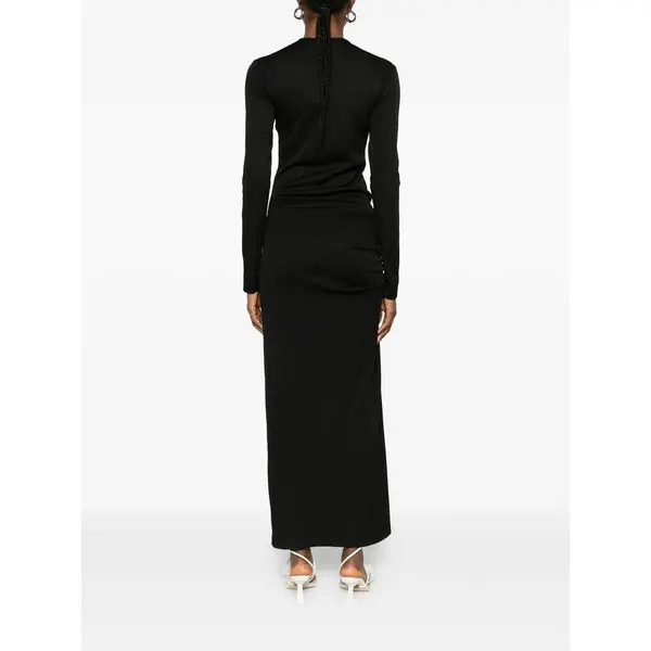 Christopher Esber Long Sleeve Twist Front Pendant Detail Gown