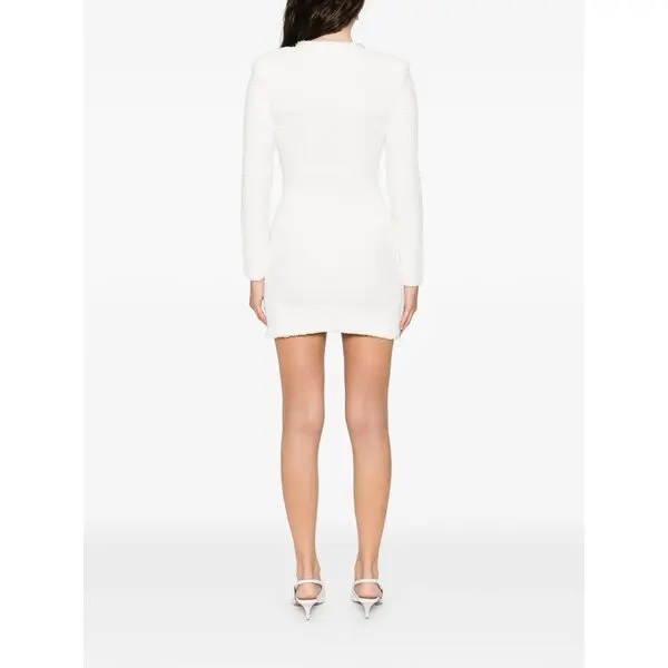 SELF-PORTRAIT Embellished Jewel Neckline Long Sleeve Dress