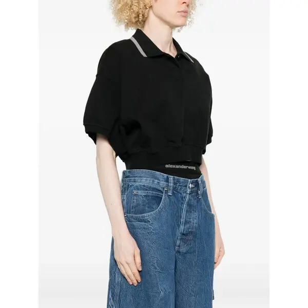 Alexander Wang Cotton Polo Top With Logo Detail