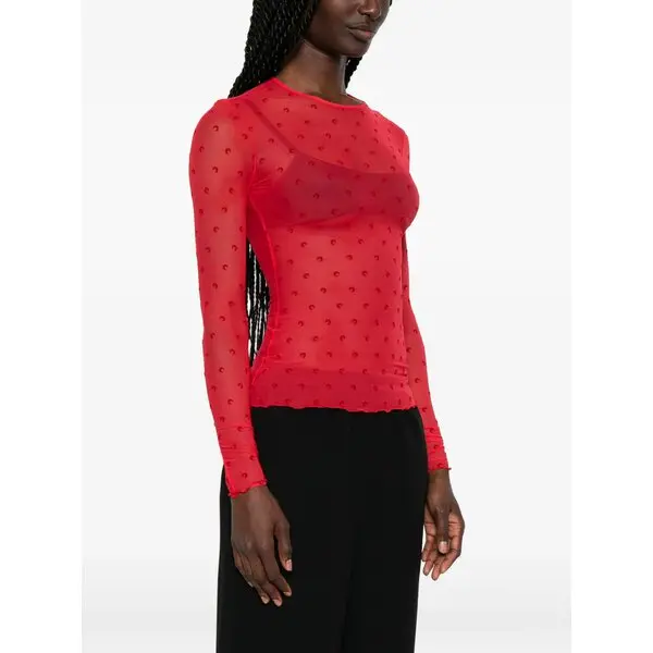 MARINE SERRE All-over Moon Print Long Sleeve Top