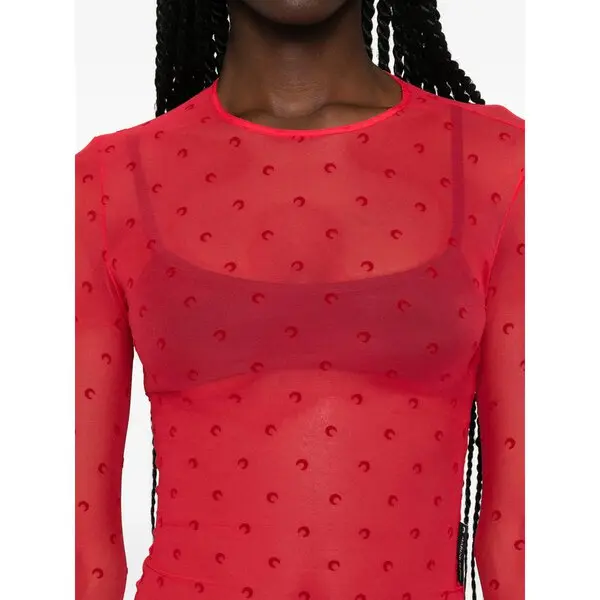 MARINE SERRE All-over Moon Print Long Sleeve Top