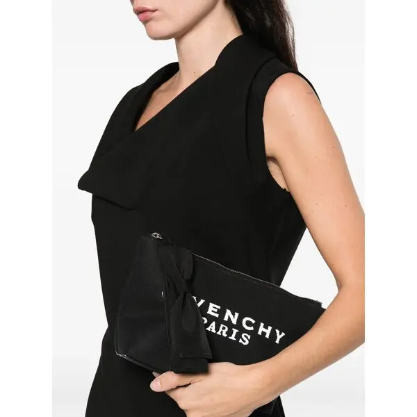 Givenchy Logo Lettering Bow Detail Clutch Bag