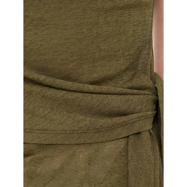 GANNI Sleeveless Boat Neck Top - Green