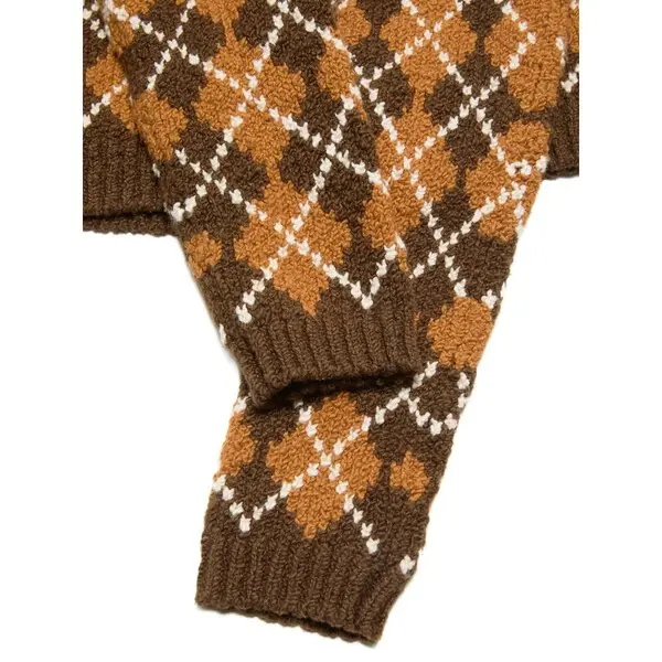 Acne Studios Argyle Knit Cardigan - Brown
