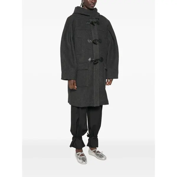 GANNI Grey Oversized Toggle Coat - Gray