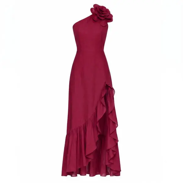 Yumi Kim Rocky Burgundy Linen Dress - Red