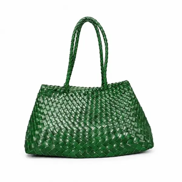 RIMINI Woven Vegan Leather Carry-on Bag - Green