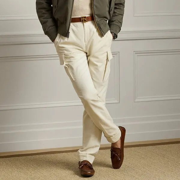 Ralph Lauren Hand-tailored Corduroy Cargo Trouser - Classic Cream