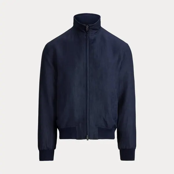 Ralph Lauren Felton Linen-blend Flight Jacket - Navy