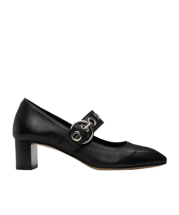 AeydĒ Lina Eyelet Mary Jane High Heels - Black