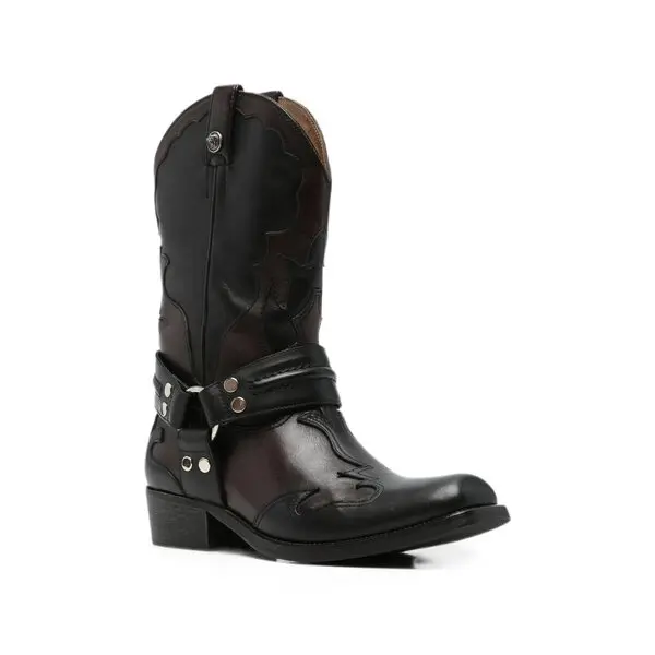 Versace Leather Harness Boots