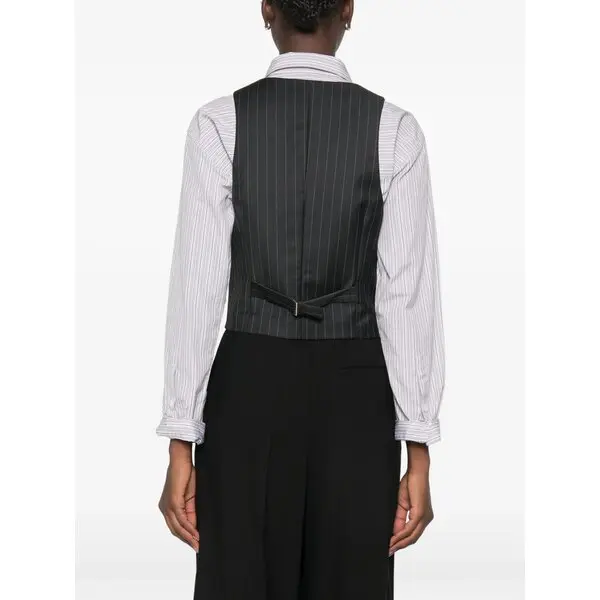 TOM FORD V-neck Pinstripe Wool And Mohair Vest