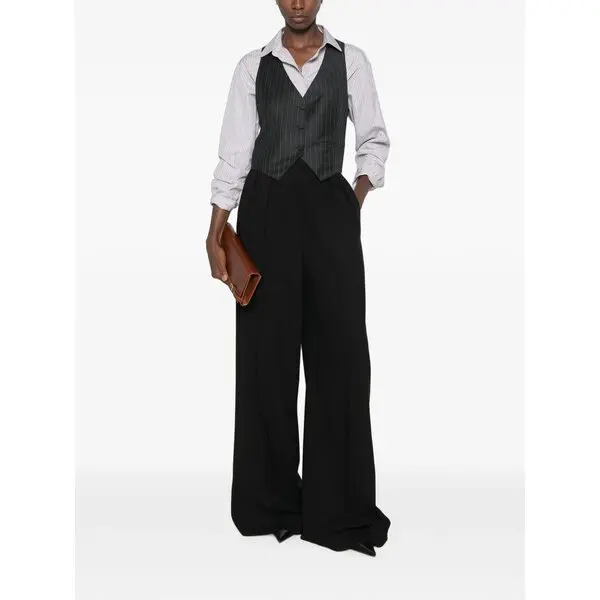TOM FORD V-neck Pinstripe Wool And Mohair Vest