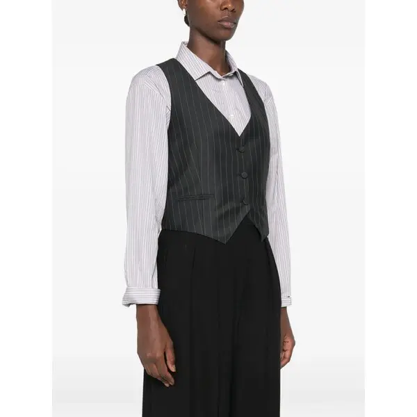 TOM FORD V-neck Pinstripe Wool And Mohair Vest