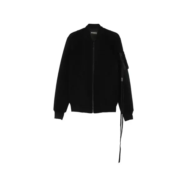 ANN DEMEULEMEESTER Felted Bomber Jacket With Ribbon Detail - Black
