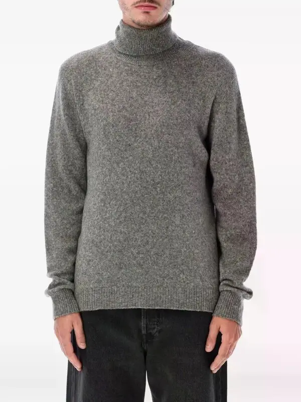 ROBERTO COLLINA Roll-neck Knitted Sweater - Grey