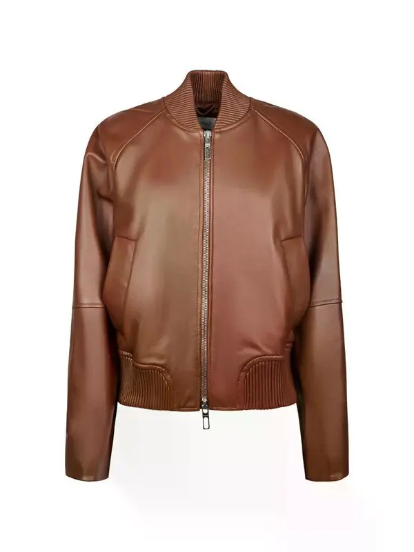 Sportmax Amour Leather Jacket - Brown