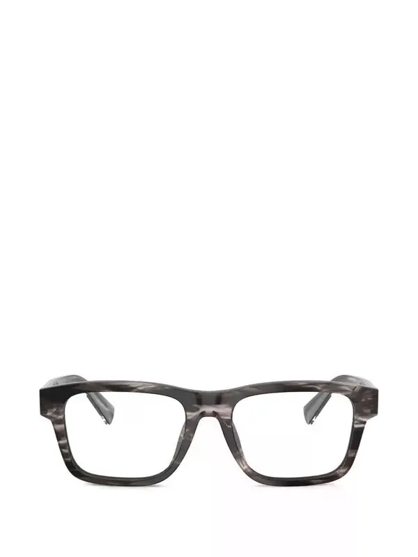 Dolce & Gabbana Chevron-patterned Rectangle-frame Glasses - Grey