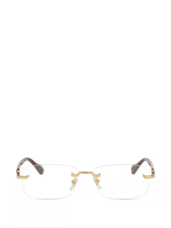 Gucci Rimless Square-frame Glasses - Gold
