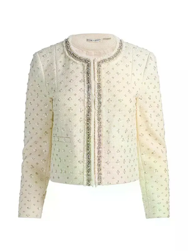 Alice + Olivia Thomasina Tweed Jacket - White
