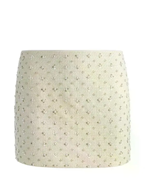 Alice + Olivia Rubi Embellished Mini Skirt - White