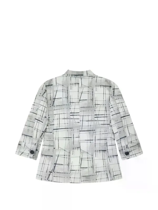 Emporio Armani Check Print Mandarin Collar Shirt